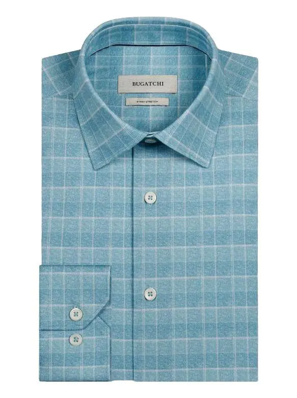 Bugatchi James Ooohcotton® Check Print Button-up Shirt - Teal
