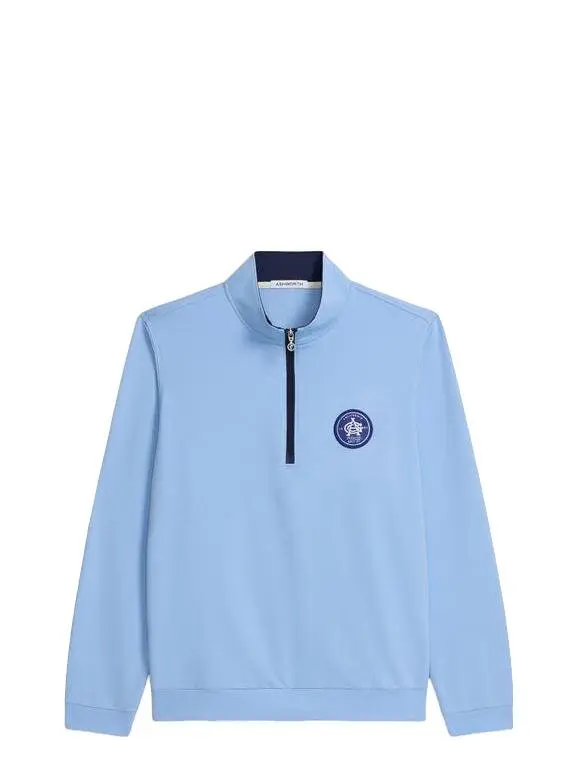 ASHWORTH GOLF French Terry Vintage Patch 1/4 Zip - Chambray