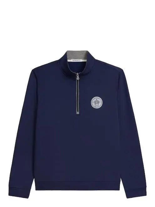 ASHWORTH GOLF French Terry 1/4 Zip With Vintage Patch - Driver Navy