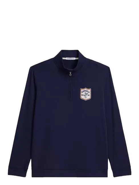 ASHWORTH GOLF Sand Twill Quarter Zip - Driver Navy