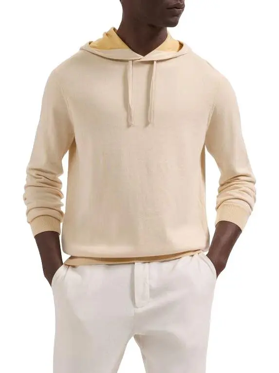 Bugatchi Cotton Knit Hoodie - Ivory