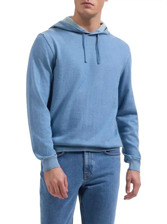 Bugatchi Cotton Knit Hoodie - Peacock