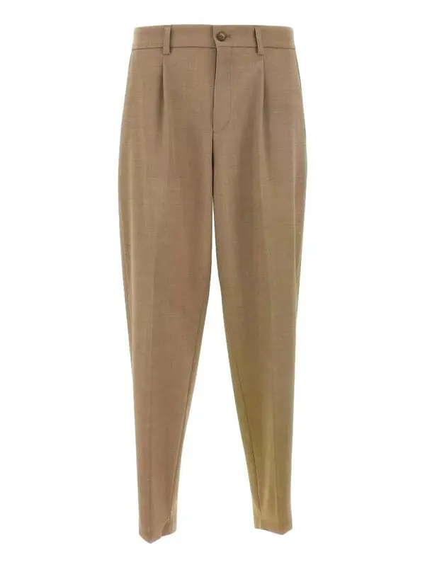 BOSS Pleated Tapered Trousers - Neutrals