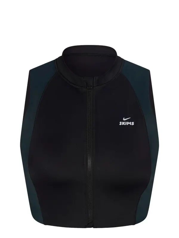 NIKESKIMS Shine Front-zip Bra 'obsidian/dark Teal - Black