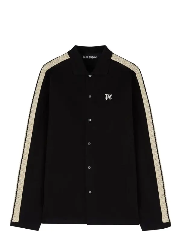 Palm Angels Monogram Piquet Track Shirt - Black