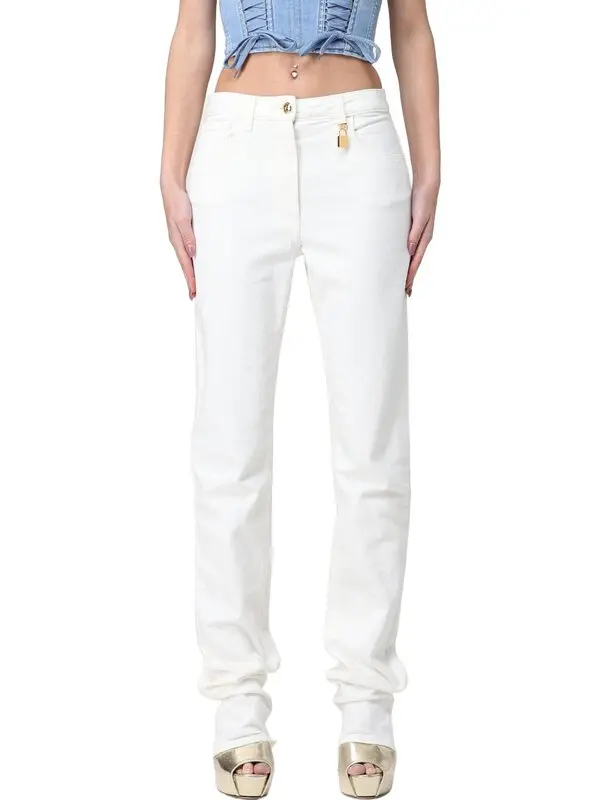 Elisabetta Franchi Straight Leg Jeans - White