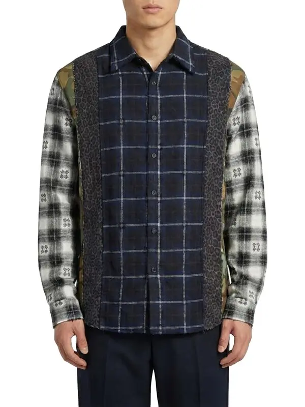 Amiri Tartan Camouflage Cotton Shirt - Blue