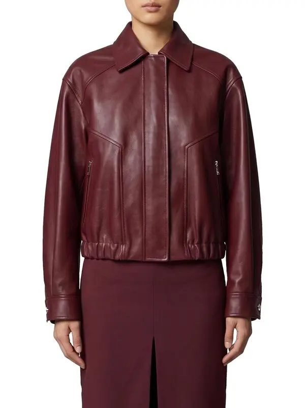Versace Leather Jacket - Burgundy