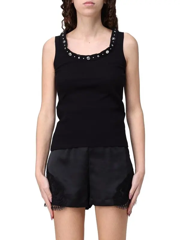 Versace Medusa Embellished Sleeveless Top - Black