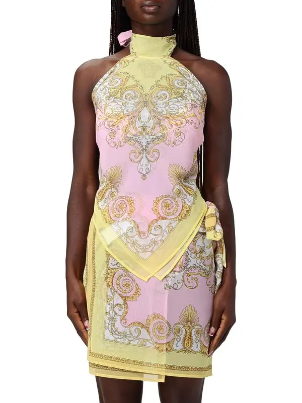 Versace Printed Silk Scarf Skirt - Multicolor