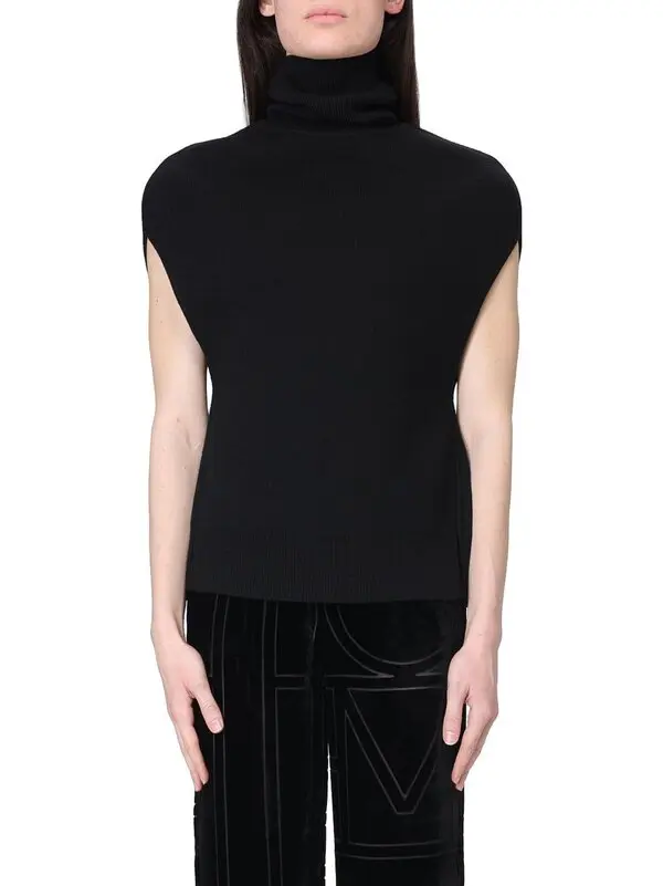 TOTEME Turtleneck Sleeveless Sweater - Black