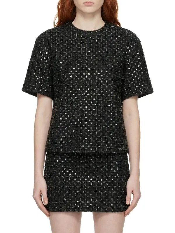 ROTATE BY BIRGER CHRISTENSEN Embellished Top - Black