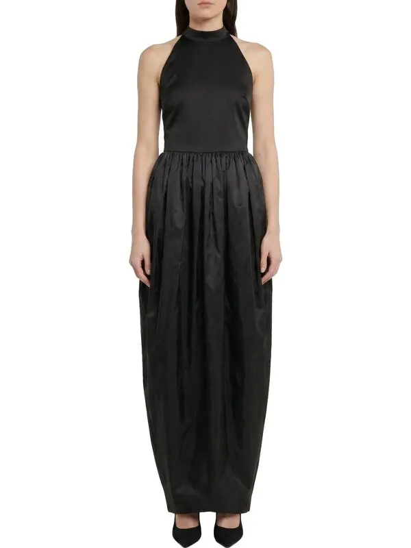 ROTATE BY BIRGER CHRISTENSEN Halter Neck Dress With Full Skirt - Black