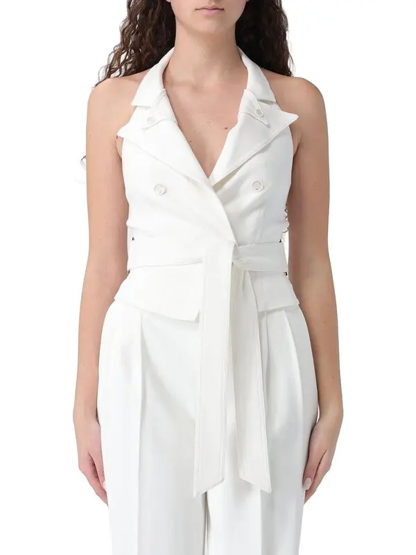 Elisabetta Franchi Belted Waistcoat - White