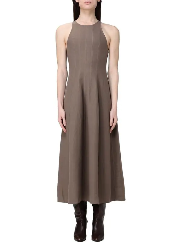 Brunello Cucinelli Sleeveless Midi Dress - Brown