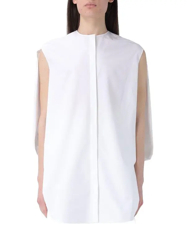 Jacquemus Sleeveless Asymmetrical Cotton Top - White