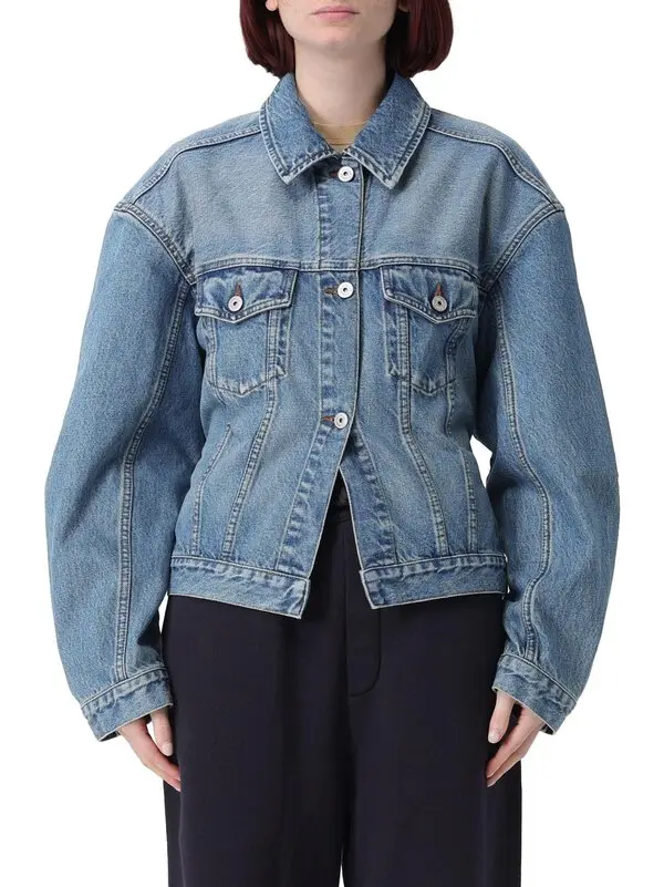 Jacquemus Cropped Denim Jacket With Classic Collar And Button Details - Blue