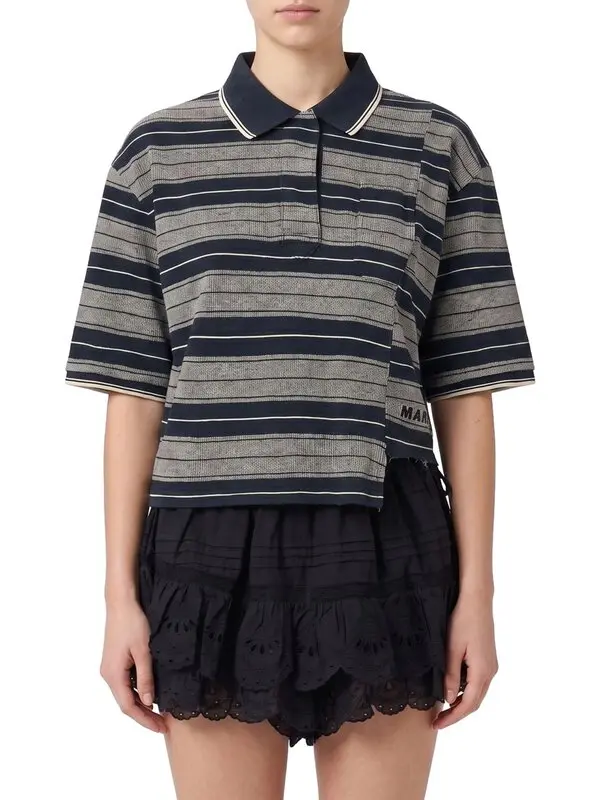 Isabel Marant Étoile Striped Polo Shirt - Black