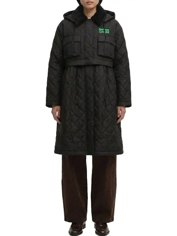BARBOUR X GANNI Quilted Polyester Jacket - Black