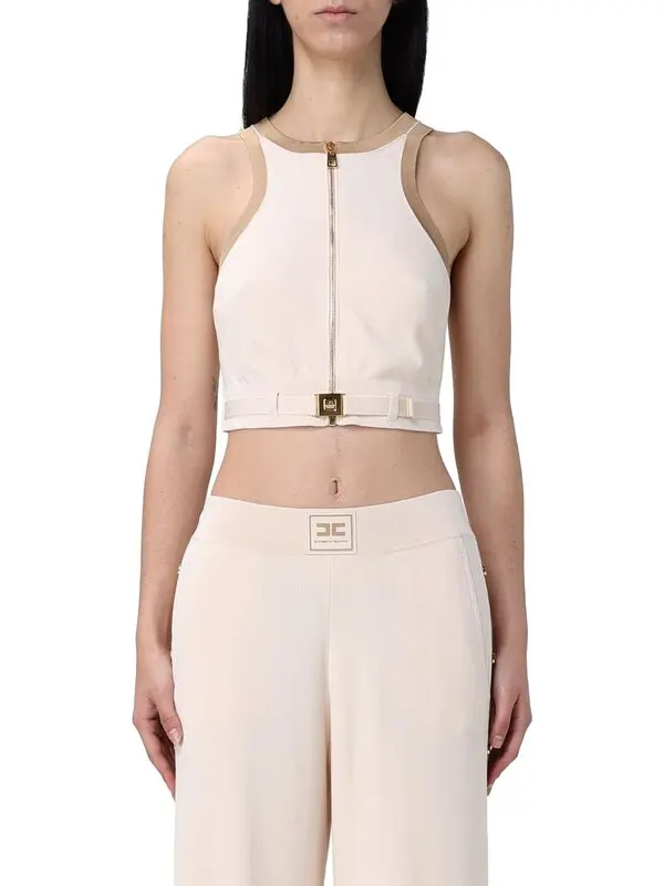 Elisabetta Franchi Zip-up Halter Top - Butter