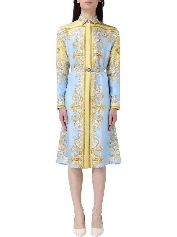 Versace Printed Shirt Dress - Yellow