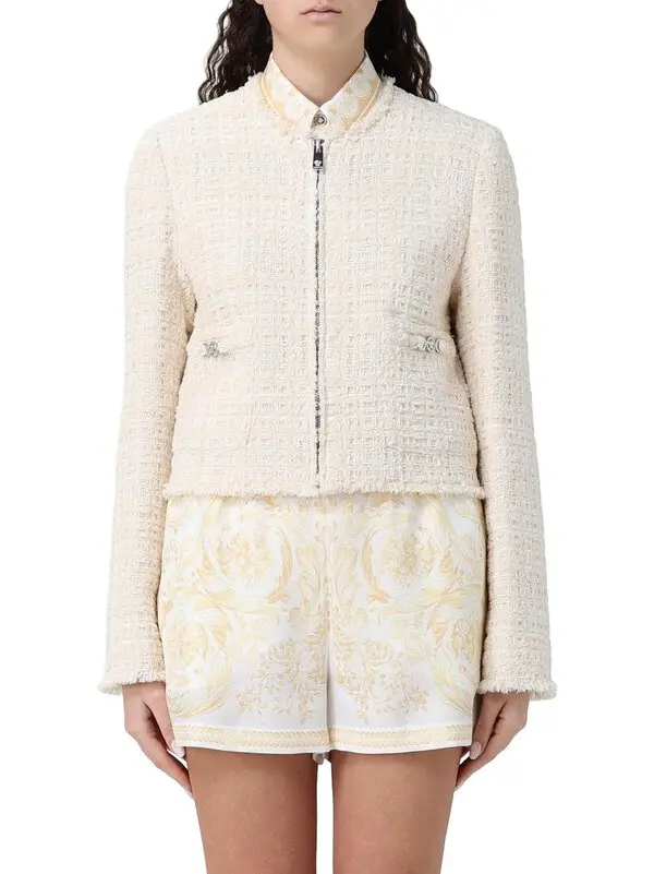 Versace Bouclé Jacket - White