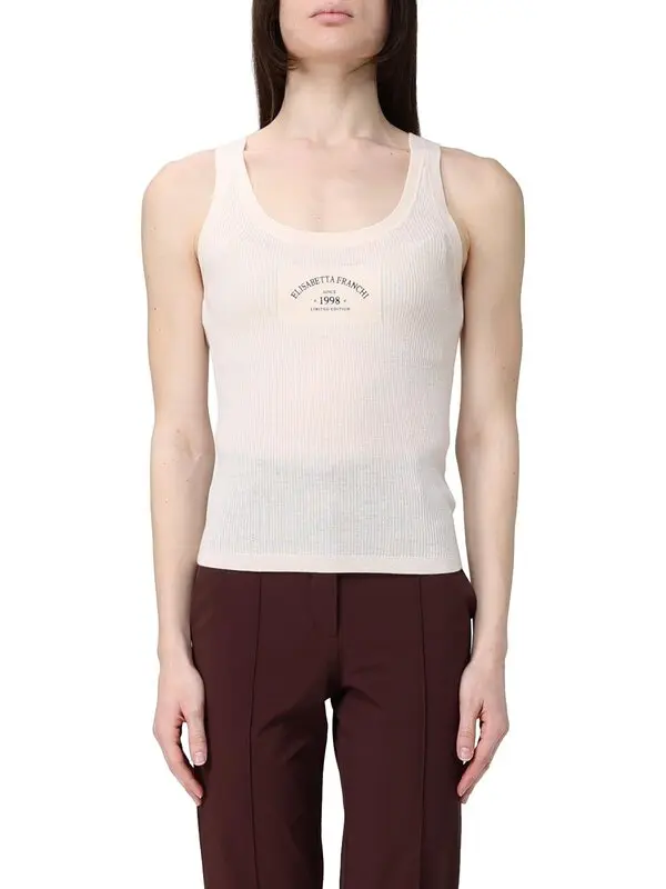 Elisabetta Franchi Ribbed Tank Top - Butter