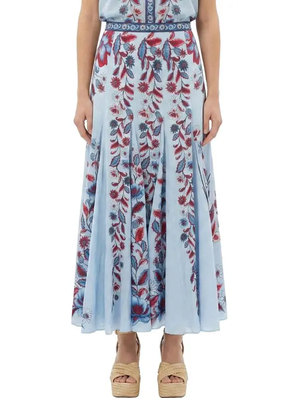 Farm Rio Printed Skirt - Blue