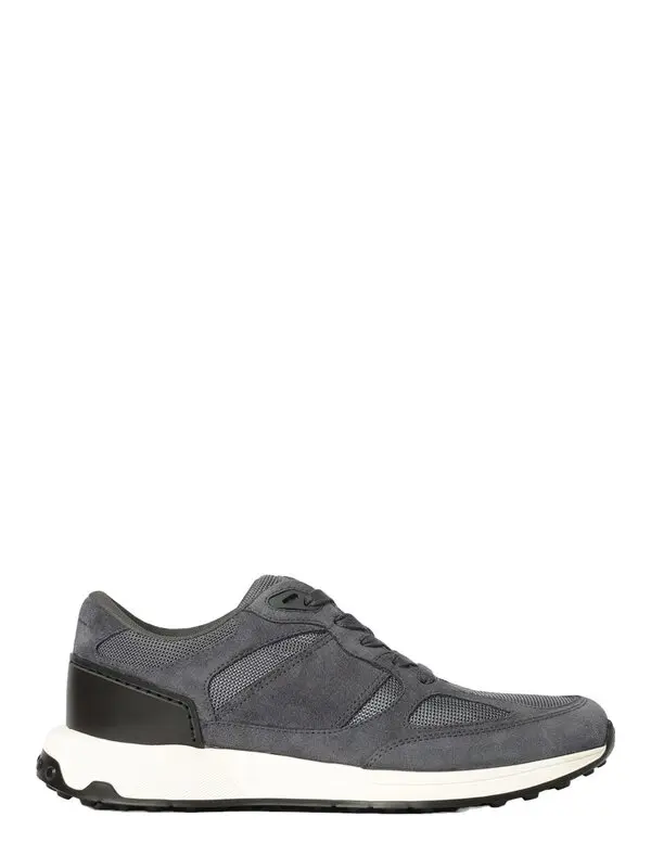 TOD'S Suede And Mesh Lace-up Sneakers - Grey