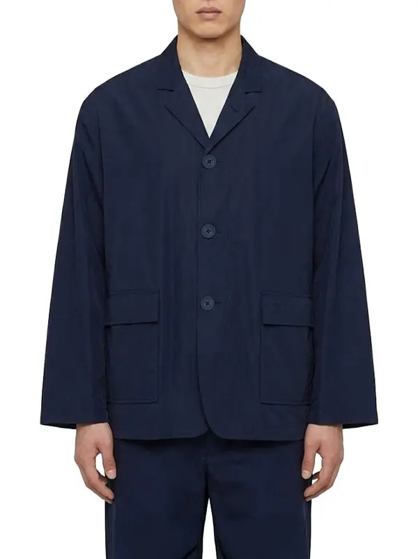 Thom Browne Recycled Nylon Relaxed Fit Blazer - Navy