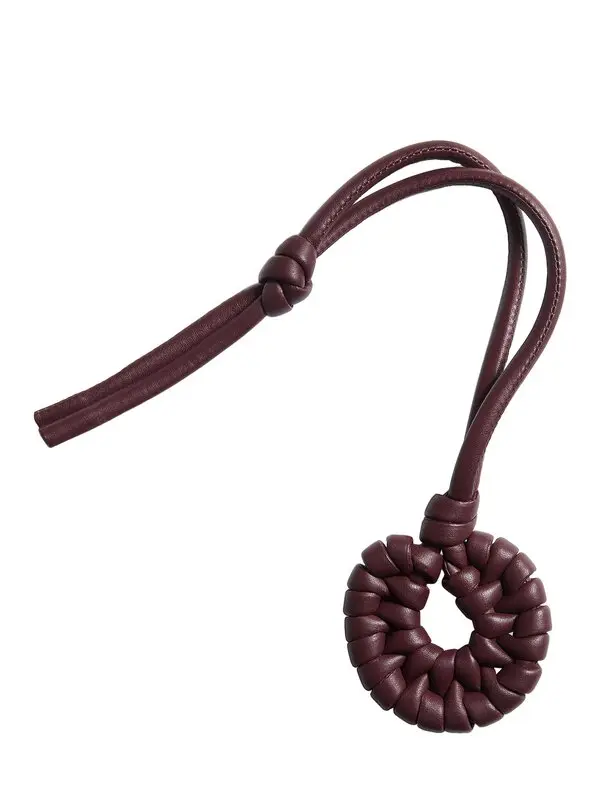 Bottega Veneta Seashell Knot Charm - Deep Mahogany