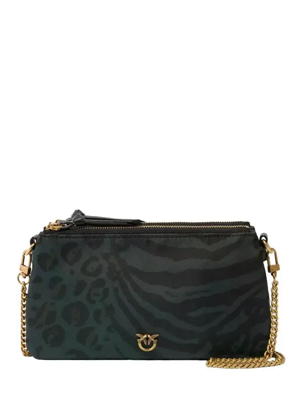 Pinko Animal-print Zip Clutch - Black