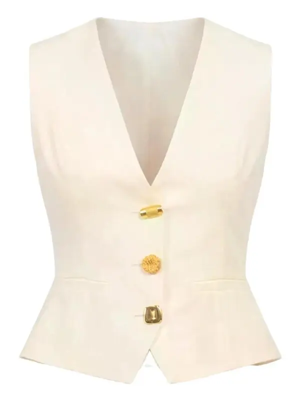 FRANCOISE PINTON - PARIS Anita Button Waistcoat - Neutrals
