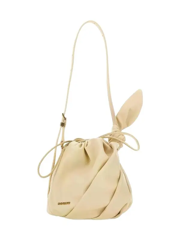 ROTATE BY BIRGER CHRISTENSEN Bon Bon Knot Leather Shoulder Bag - Neutrals