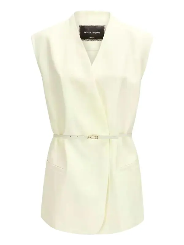 Fabiana Filippi Belted Jacket - Neutrals