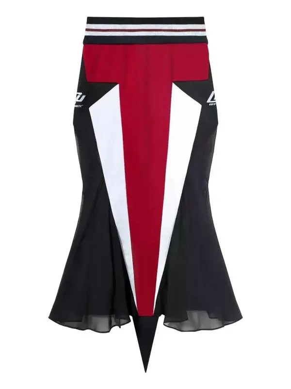 Off-White Track Star Midi Skirt - Red
