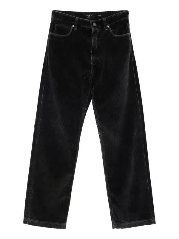 Fendi Corduroy Straight-leg Trousers - Grey