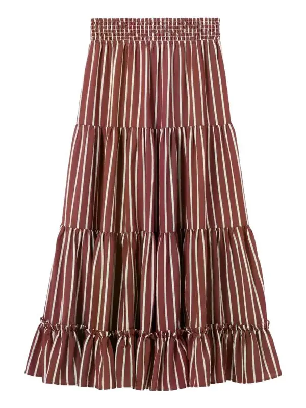Claudie Pierlot Striped Maxi Skirt - Red