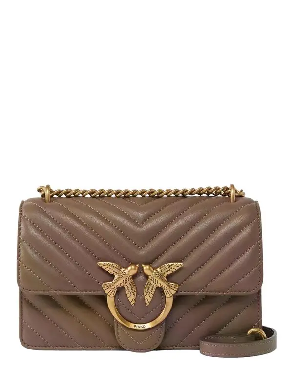 Pinko Small Love One Chevron Shoulder Bag - Brown