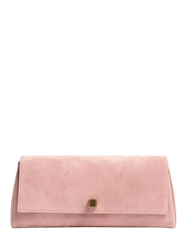 Khaite Audrey Suede Clutch - Pink