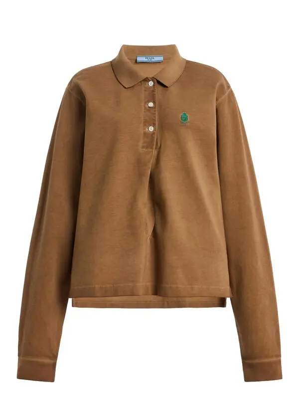 Prada Cotton Pique Polo Shirt - Khaki