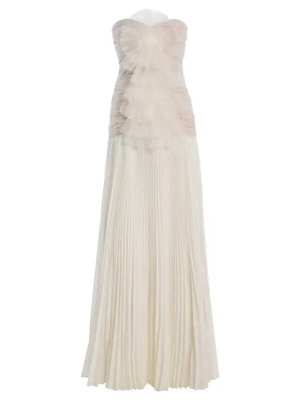 Alexis Seraphina Strapless Lace Maxi Dress - White