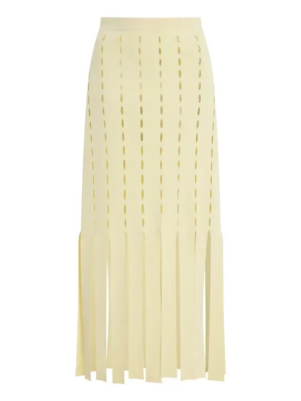 ZANKOV Perry Perforated Knit Maxi Skirt - Yellow
