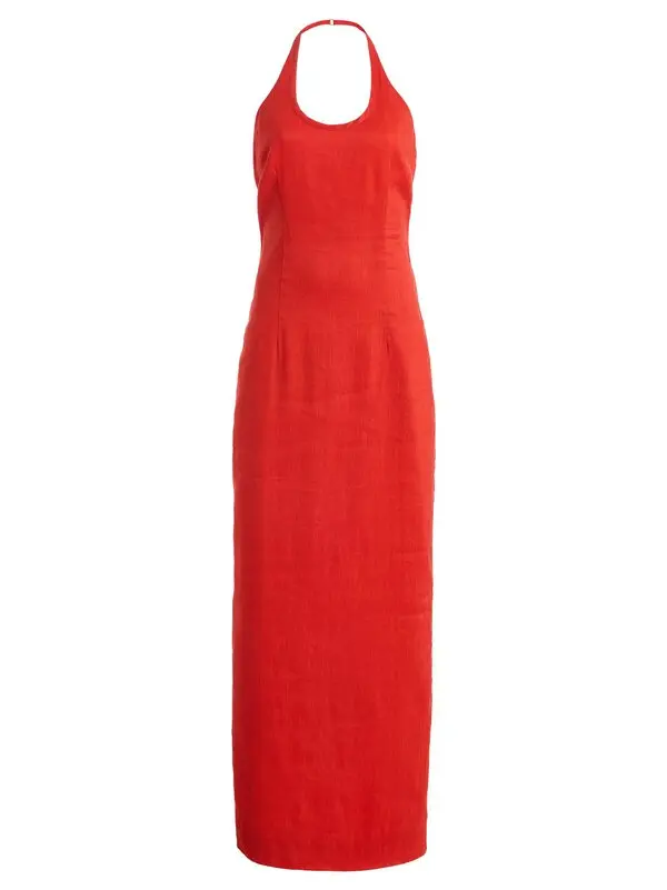 SIR. Elodie Linen-blend Midi Dress - Orange