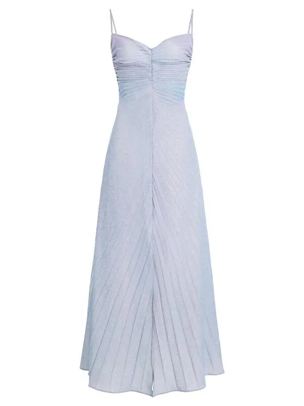 GEORGIA HARDINGE Relic Pleated Metallic-jersey Midi Dress - Blue