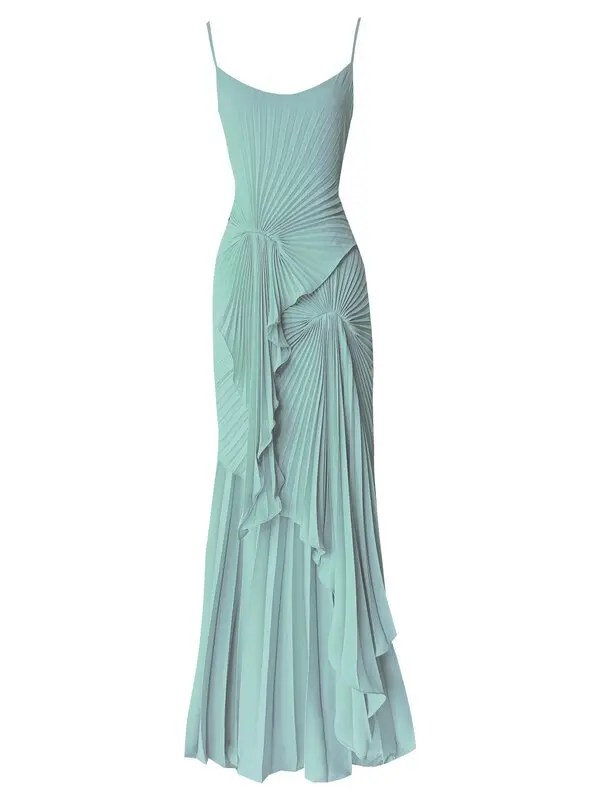 GEORGIA HARDINGE Torrent Georgette Maxi Dress - Green