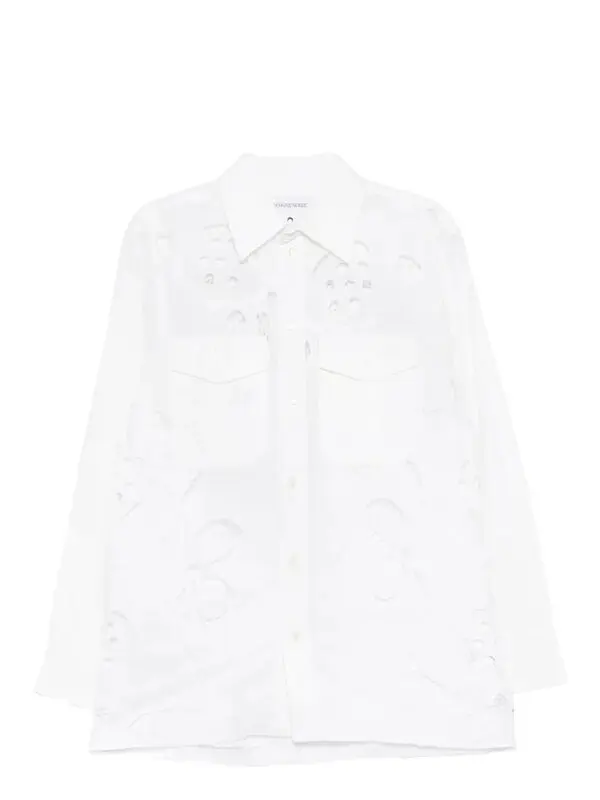 MARINE SERRE Embroidered Shirt - Neutrals