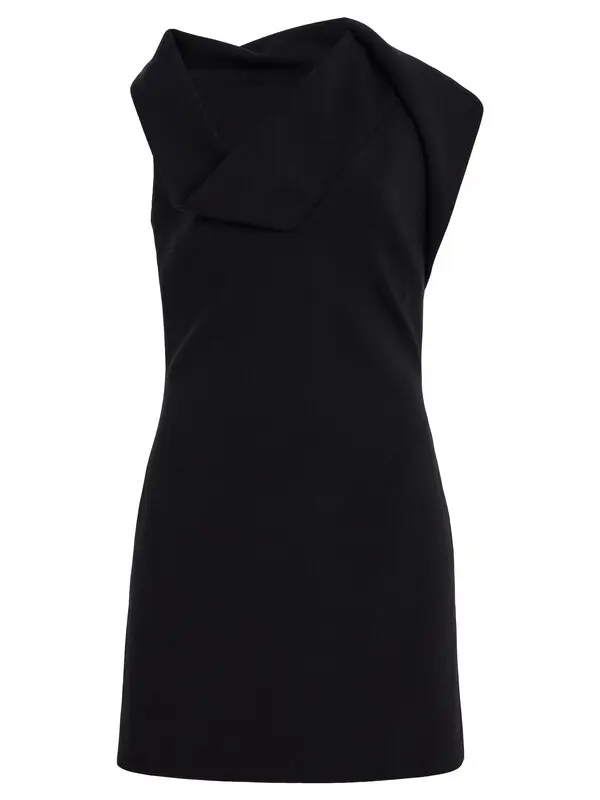 FERRAGAMO Asymmetric Mini Dress - Black