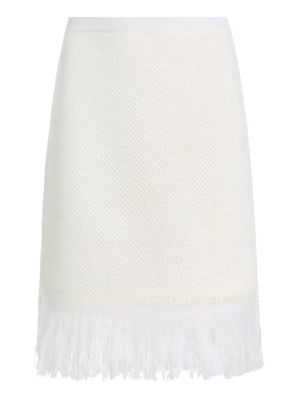 FERRAGAMO Knee-length Wool Knit Skirt - White