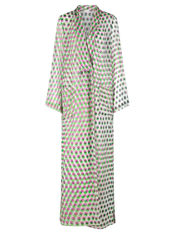 Dries Van Noten Covy Bis Polka Dot Silk Creponne Maxi Shirt - Multi